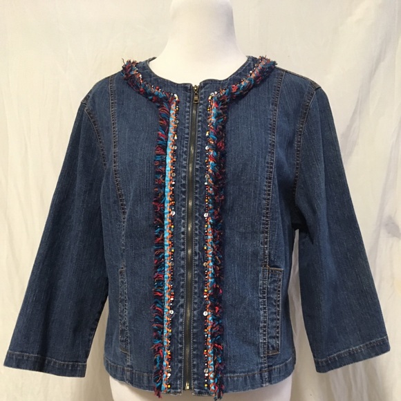Ruby Rd. | Jackets & Coats | Ruby Rd Denim Jacket Zip Front Size 8 ...